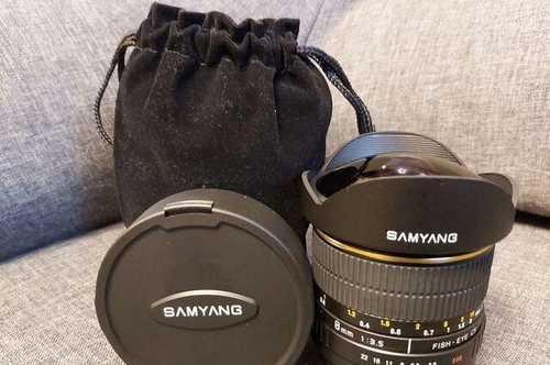 Объектив Samyang 8mm F3.5 SC Fish- eye Canon ef