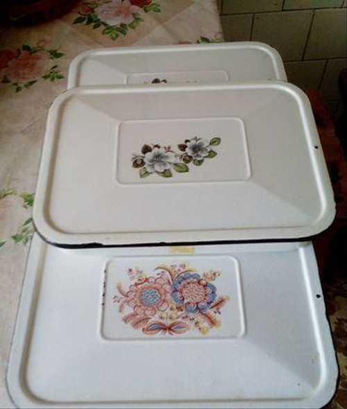 Контейнеры лотки эмалированные СССР для холодца