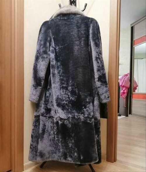 Шуба мутоновая с норковым воротником