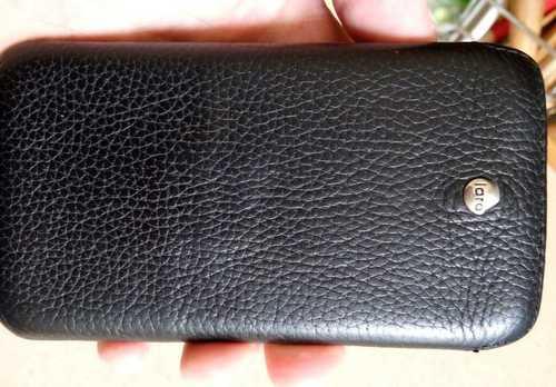 Чехол кожаный черный для HTC Incredible S