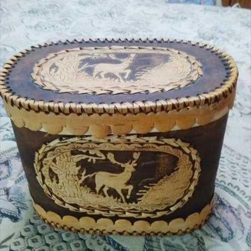 Берестяная шкатулка хлебница