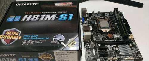 Мат плат gigabyte H81M-S1 Проц i5 4670 озу 12 гб