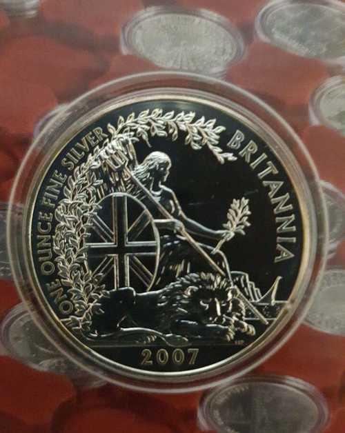 Великобритания,Британия 2007,2 фунта Ag 1 oz