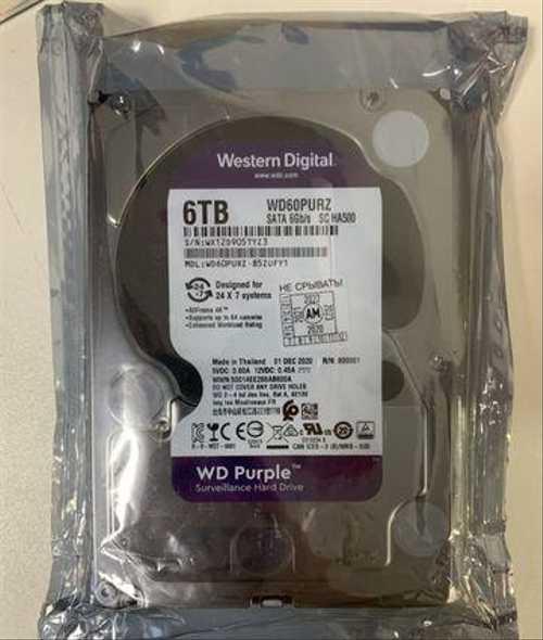 Жёсткий диск Western Digital WD60purz 6TB