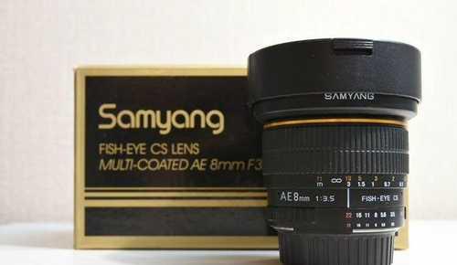 Объектив Samyang 8mm F3.5 EF-S Fish-eye. Nikon