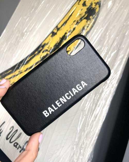 Чехол для iPhone X/XS 10 balenciaga кожаный