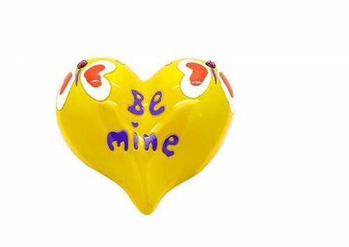 Копилка ElffDecor Сердце BE mine, желтый цвет, 11*8*7см, полистоун