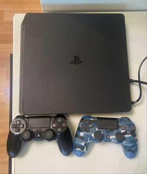 Sony PS4 slim 500gb + 2 геймпада + игры