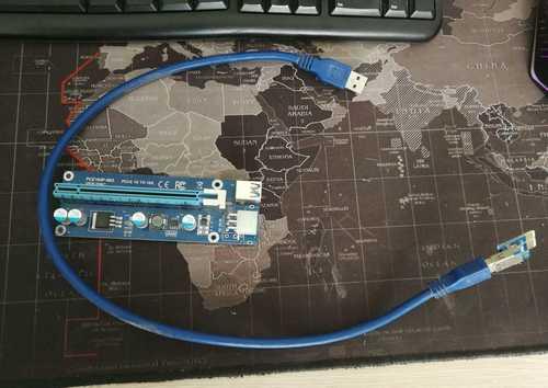 Райзер PCI-E x1 x16 6pin 006c