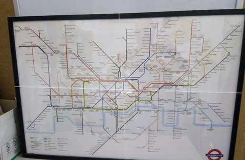 Картина (постер) Схема метро Лондона