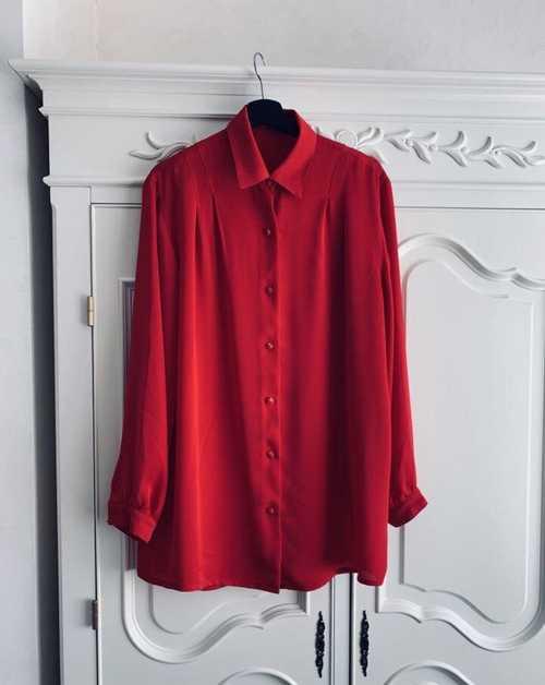 Блузка рубашка красная р. 58-60