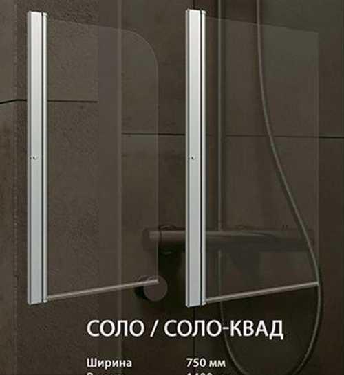 Стеклянная дверь для ванны 75*140 (Тритон)