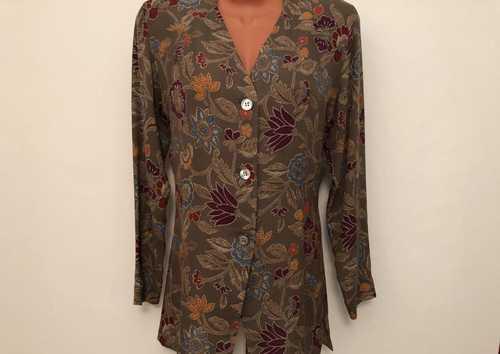 Удлиненная блузка натуральный шелк р.46-48