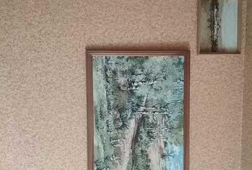 Панно из габилена вышито