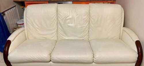 Белый кожаный диван nieri