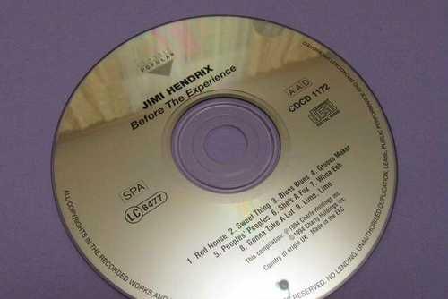 Диск CD Jimi Hendrix/Before The Experience (1994)