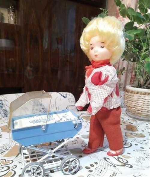 Кукла с коляской Straume Латвия СССР 1980-е годы