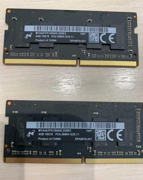 Память от iMac 27 2019 2x4 Gb So-Dimm DDR4 2666