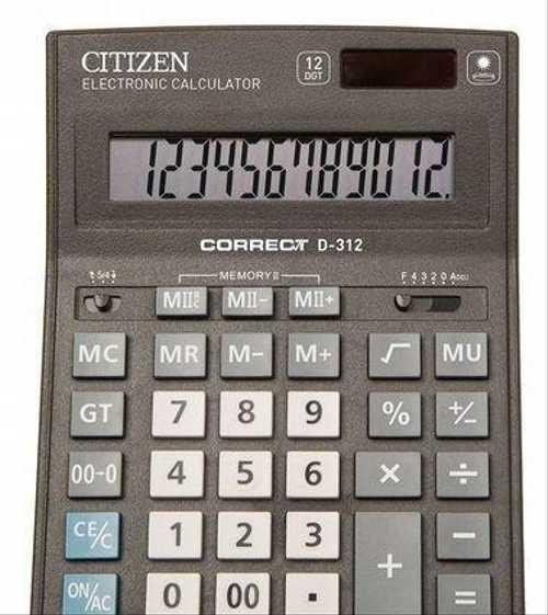 Калькулятор citizen Correct, D-312, 12-разрядный