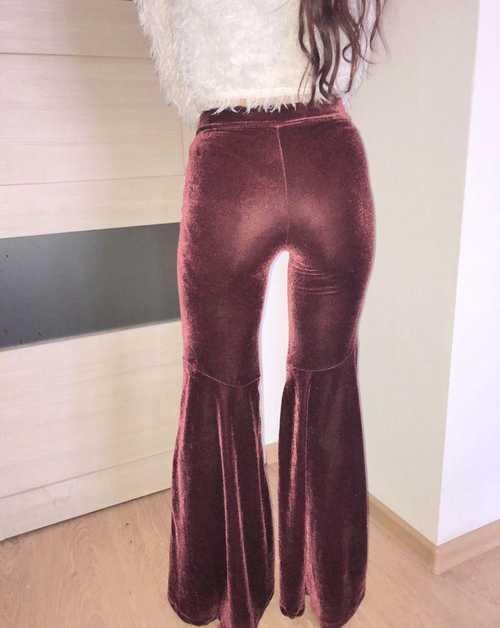 Брюки Bershka бархатные клёш новые