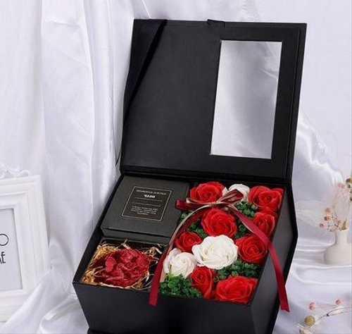 Мыльные розы в подарочном наборе (Красные)