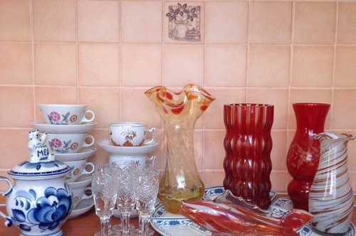 Чайные пары,вазы,рюмки. СССР