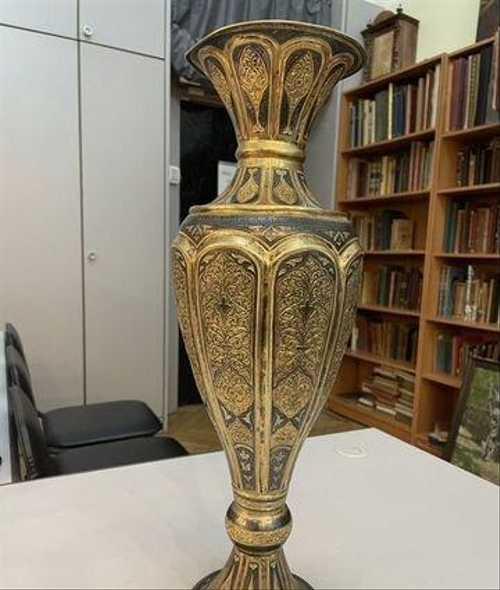 Старинная большая антикварная ваза Кубачи серебро