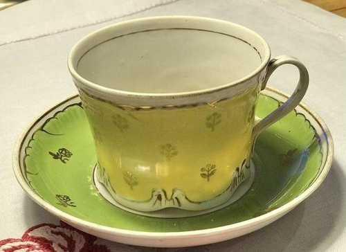 Чашка с блюдцем Вербилки форма Гарднер Лимож фарфо