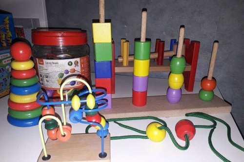 Развивающие деревянные игрушки пакетом