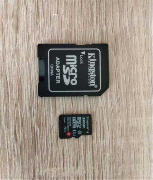 Карты памяти Micro SD, sdhc, Kingston, 32 гб