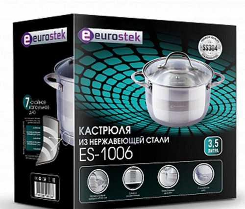 Кастрюля eurostek ES-1006 3,5л,нерж.,индукция