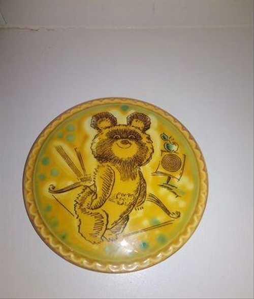 Тарелка декоративная, Олимпийский мишка