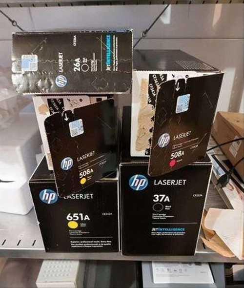 Пустые оригинальные коробки от картриджей HP