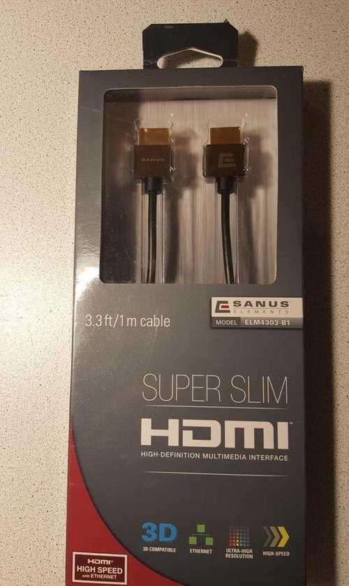 Кабель hdmi Sanus Elements Super Slim 1м