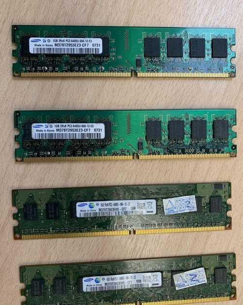 Память озу DDR2 SAMSUNG 1Gb 2Rx8 PC2-6400U-666-12
