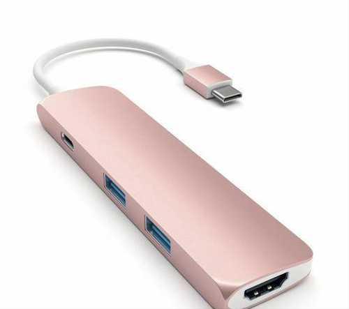 Хаб Satechi Slim Type-C Multi-Port Rose Gold