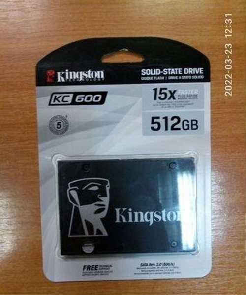 Ssd kingston kc600 на 512 гб, новый