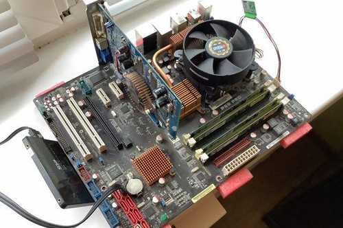 Набор мать, проц, GPU, DDR на 5 карт(Asus P5Q Pro)