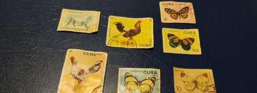 Почтовые марки бабочки Куба
