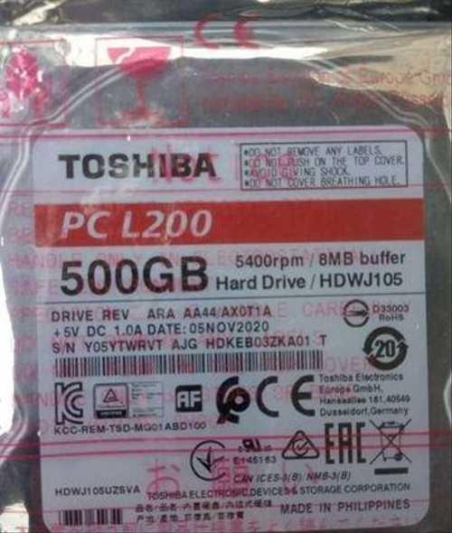 Жесткий диск toshiba pc l200 500gb