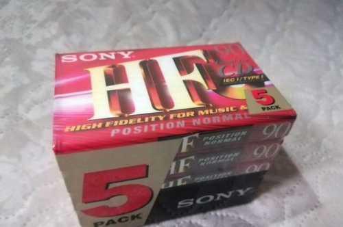 Аудиокассета Sony HF 90 тип I блок 5 шт