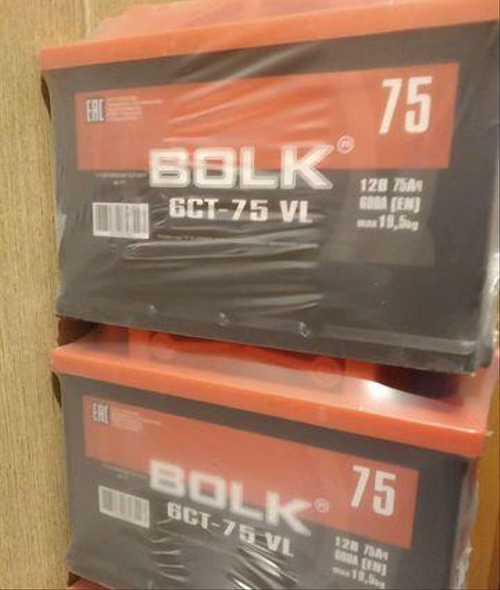 Новый аккумулятор Bolk 75ah(600А)