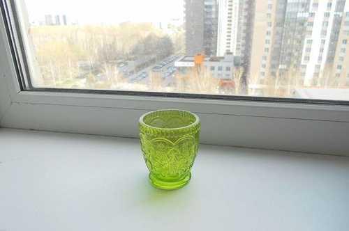 Стакан зеленое стекло