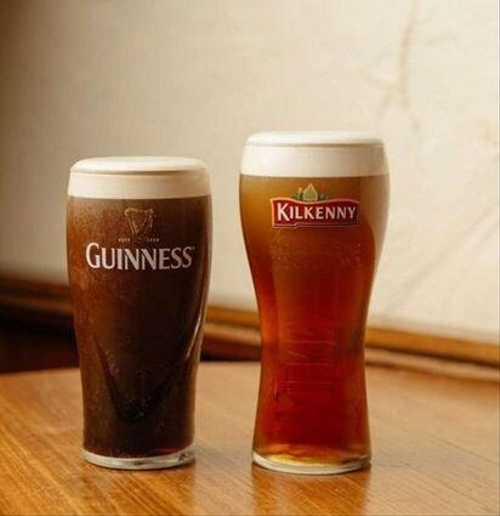 Guinness и kilkenny одним лотом 2 бокала пивных