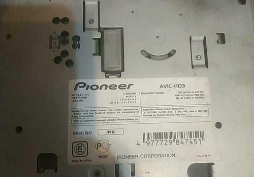 Pioneer avic-HD3 автомагнитола на запчасти