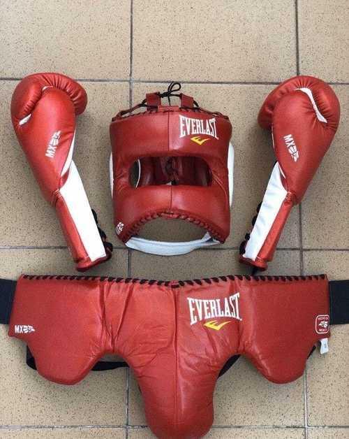 Боксерские перчатки, шлем, бандаж Everlast MX