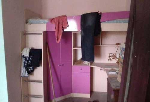 Детская мебель школьная спальня гарнитур двухярусн