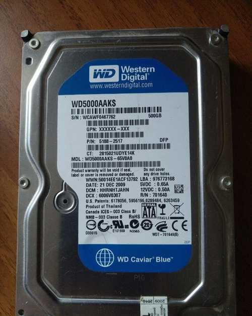 Жесткий диск wd blue 500gb hdd