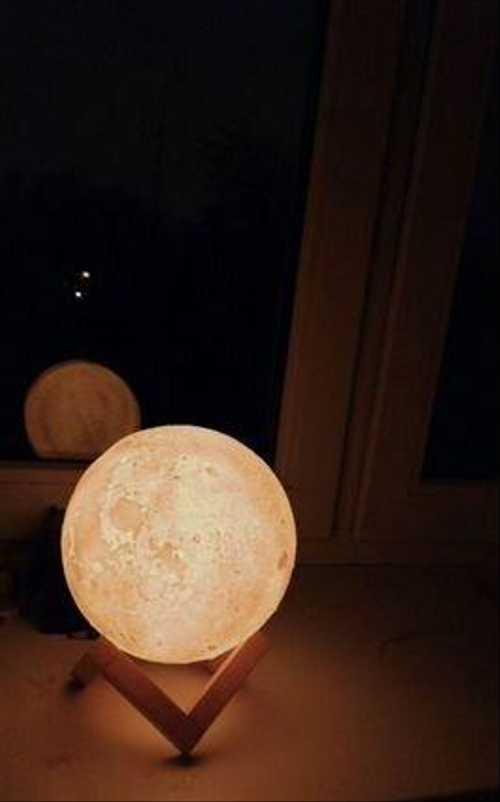 Детский светильник ночник луна