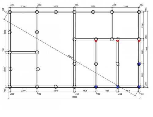 Фундамент на винтовых сваях для дома 12 х 7